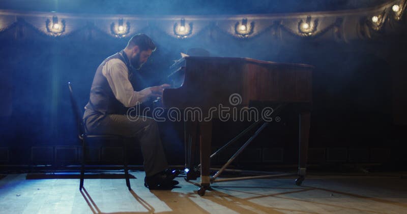 Asian man playing piano stock image. Image of piano, musical - 8291563