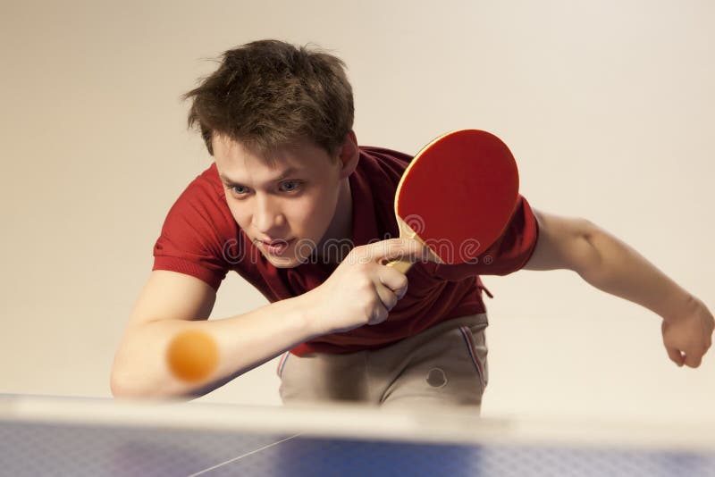 Man playing ping pong stock photo. Image of hands, activity - 67298326