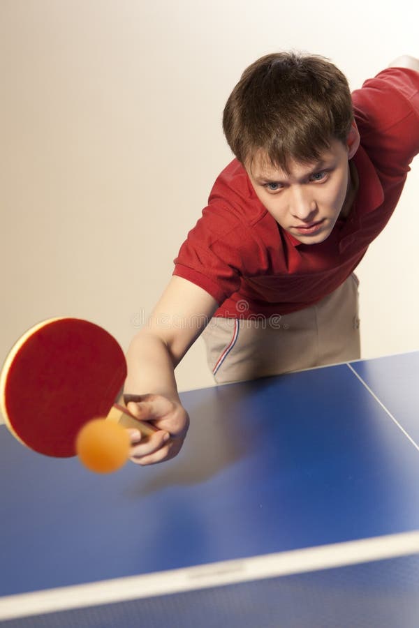 Man playing ping pong stock image. Image of female, modern - 67298327