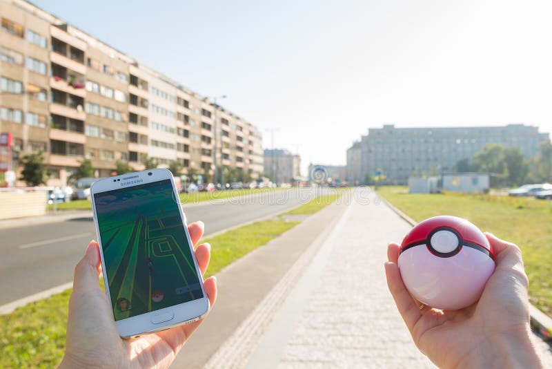Man Playing Pokemon Go and Holding Pokeball Editorial Stock Photo ...