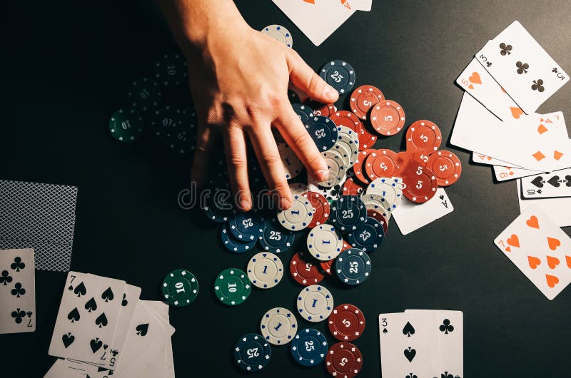 Man is Playing Poker. Gamble Gaming. Free Time Hobby Stock Photo ...