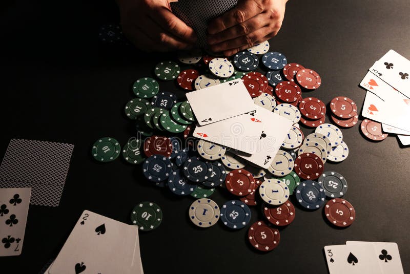 Man is Playing Poker. Gamble Gaming. Free Time Hobby Stock Image ...