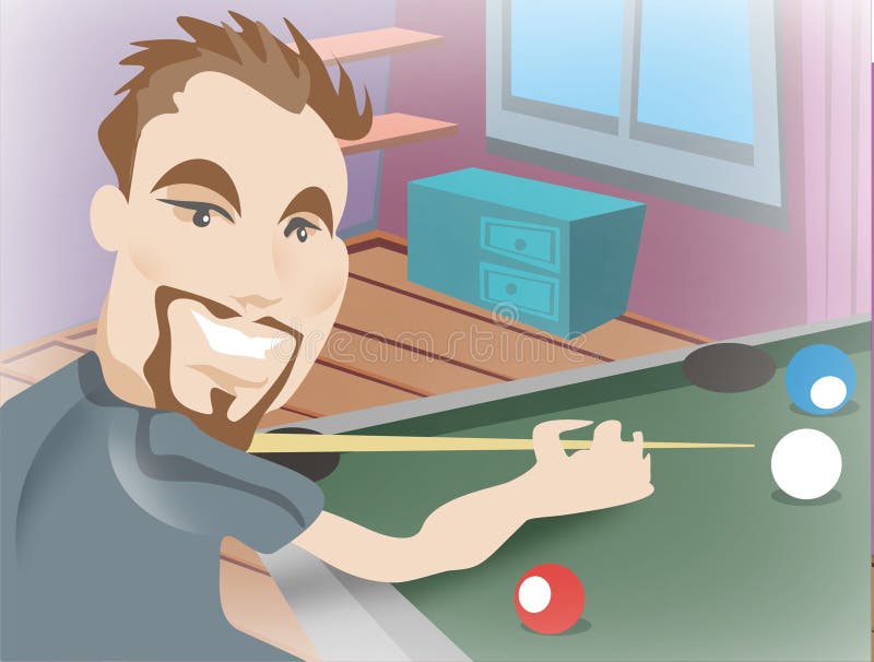 Man playing pool stock illustration. Illustration of caricature - 11225839
