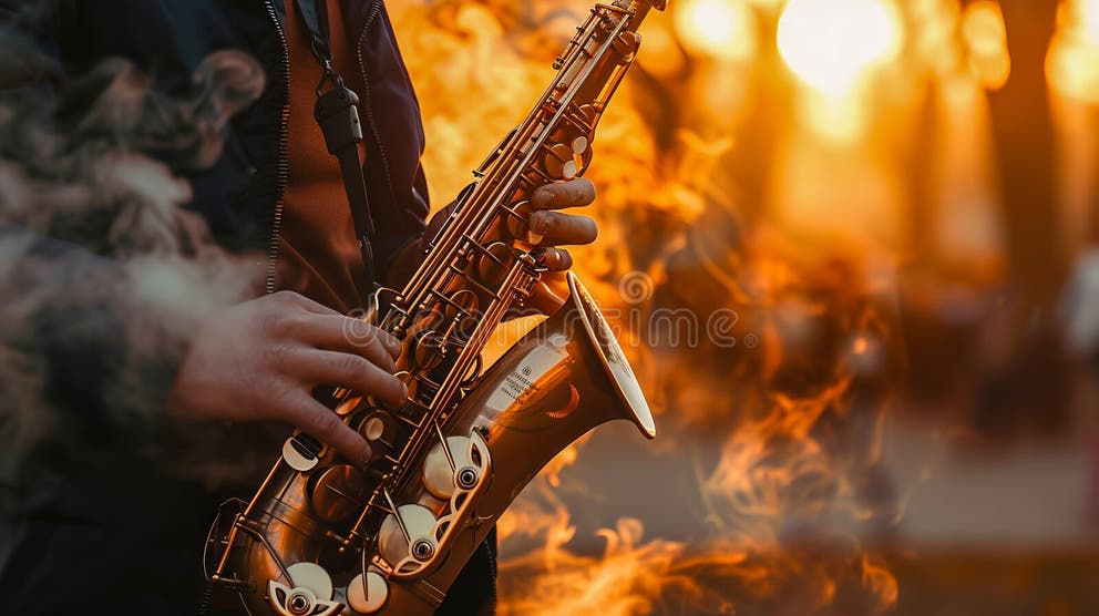 Saxophone Fire Stock Illustrations – 142 Saxophone Fire Stock ...