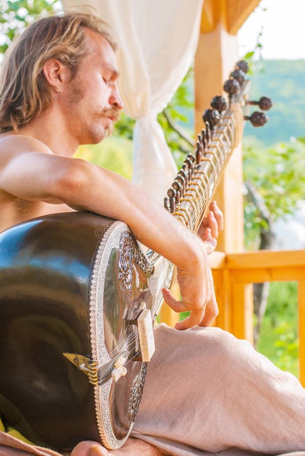 Handsome Sitar Player stock photo. Image of close, instrument - 19033234