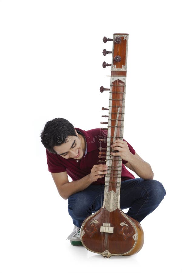 Man playing sitar stock photo. Image of front, activity - 36388322