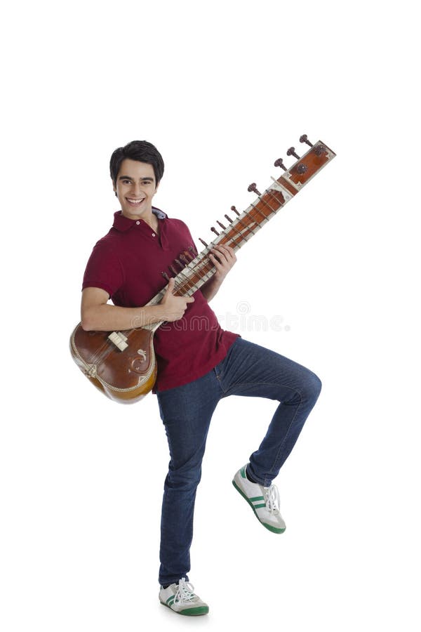 Man playing sitar stock photo. Image of front, activity - 36388322