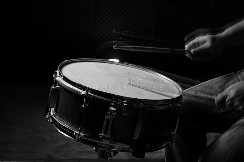 The Man is Playing Snare Drum. Stock Photo - Image of music, background ...