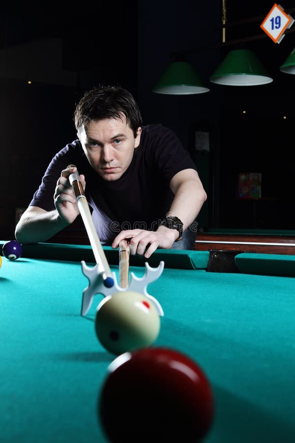 Man playing snooker. stock image. Image of billiard, concentration ...