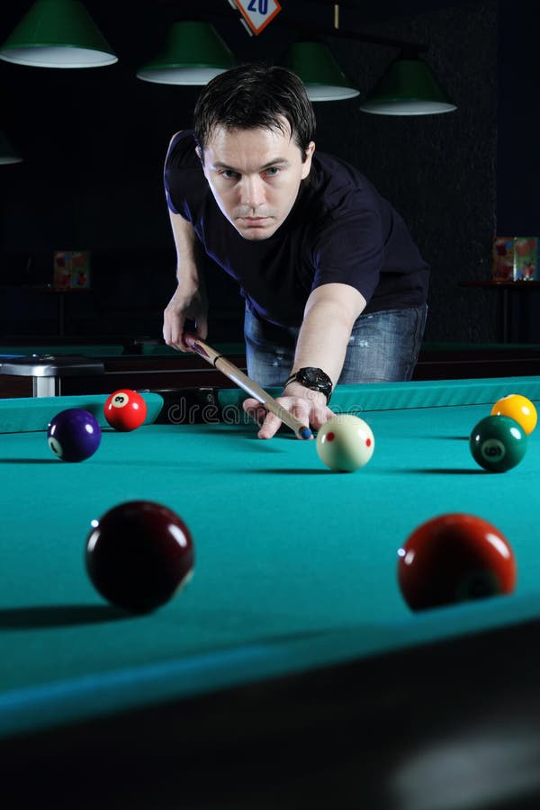 Man playing snooker. stock image. Image of competition - 27408543