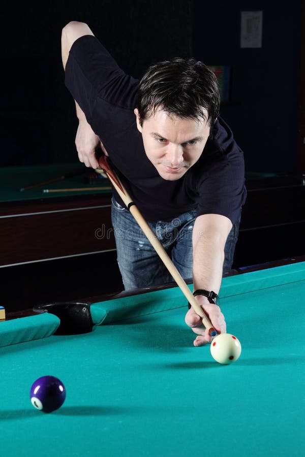 Man playing snooker. stock image. Image of play, ball - 27711943