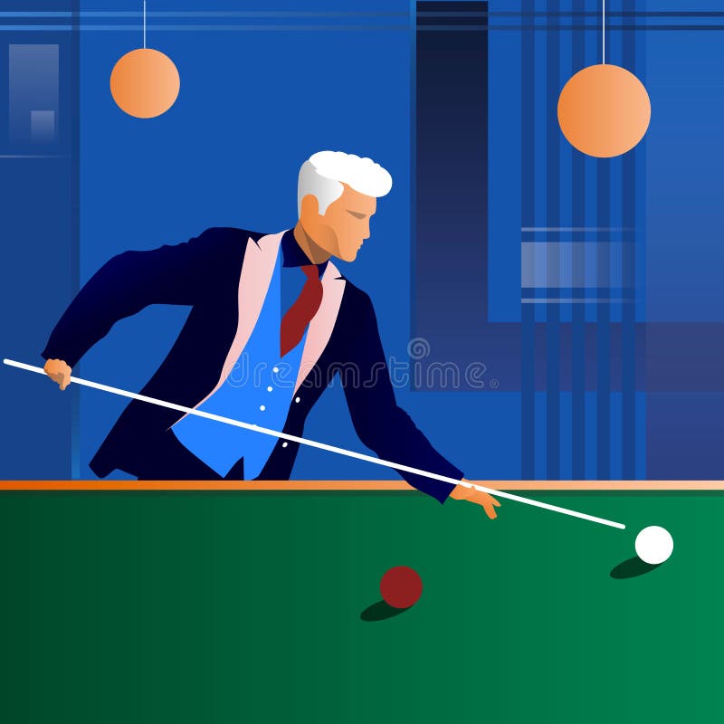 Snooker Playing. stock vector. Illustration of entertainment - 37278646
