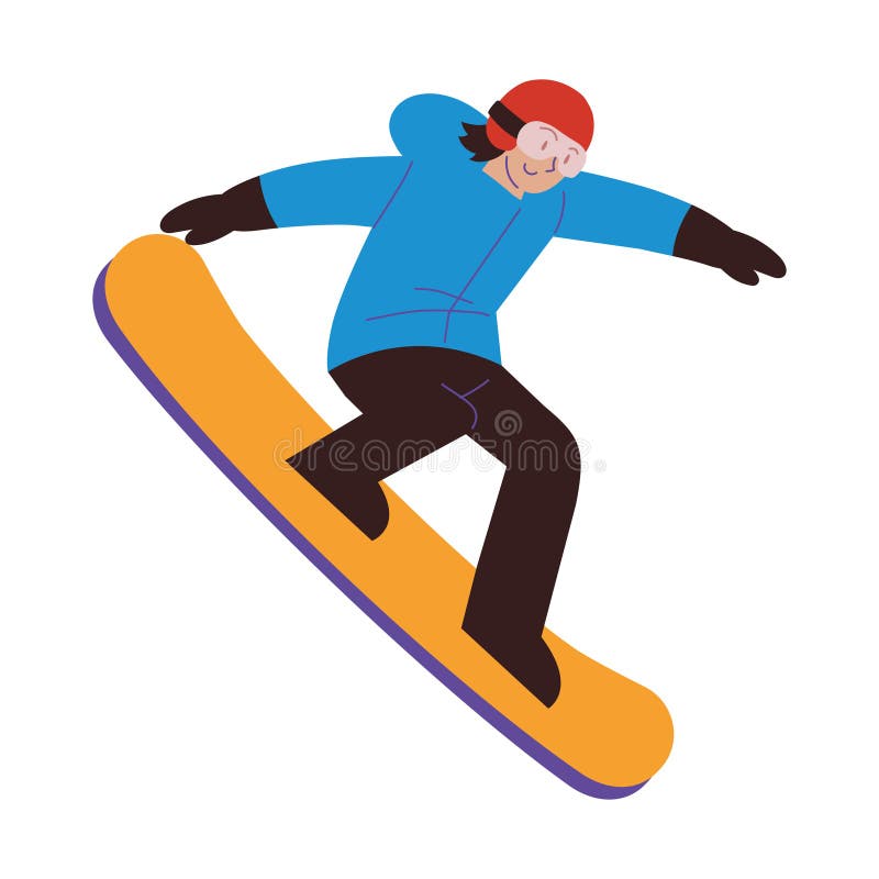 Man playing snowboarding stock illustration. Illustration of snow ...