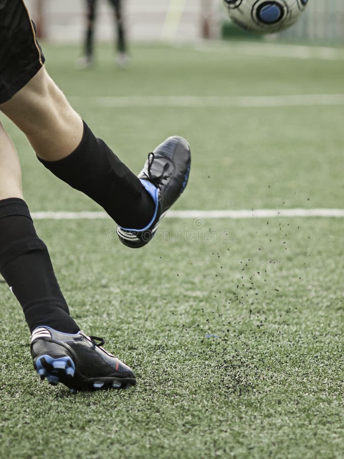 Man playing soccer stock image. Image of adult, green - 80499363