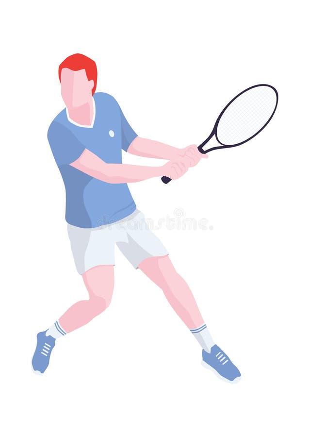 A Man Playing Tennis. Vector. Stock Vector - Illustration of game ...
