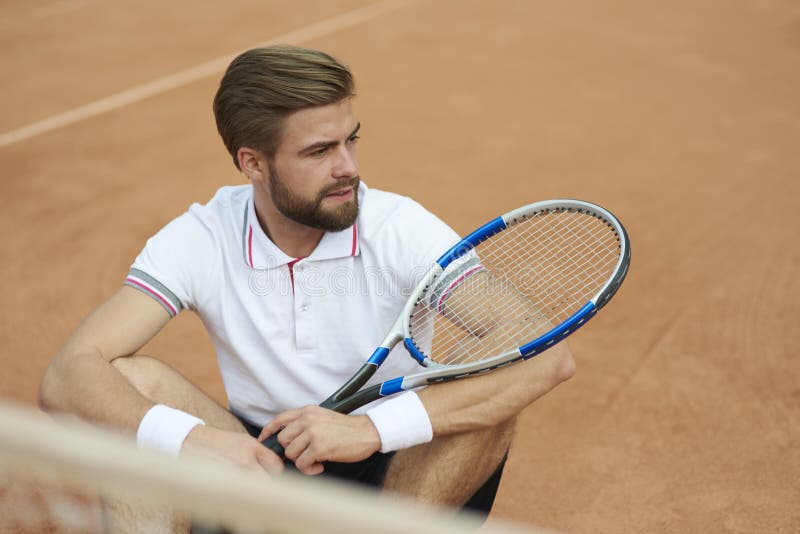 Man playing tennis stock photo. Image of court, activity - 78720016