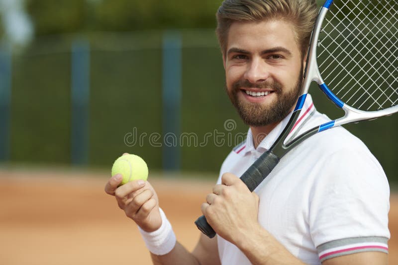 Man playing tennis stock photo. Image of hobby, ball - 78720570