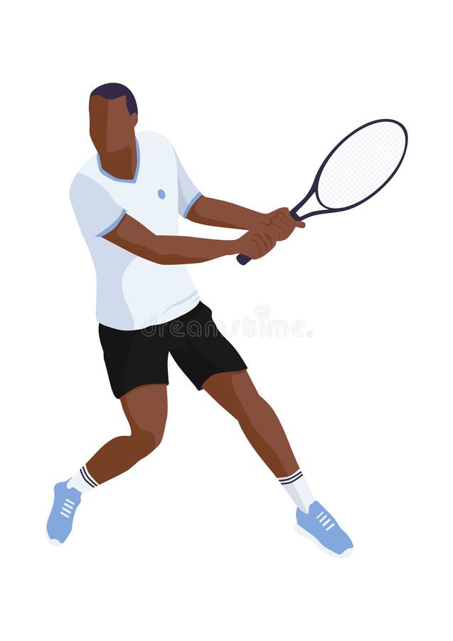 A Man Playing Tennis. Vector. Stock Vector - Illustration of court ...