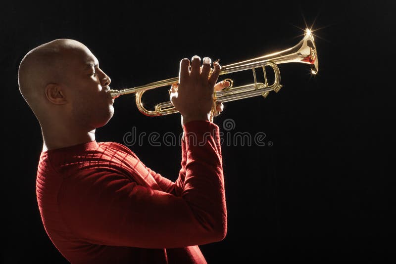 Man Playing Trumpet Close-up Side View Stock Image - Image of ...
