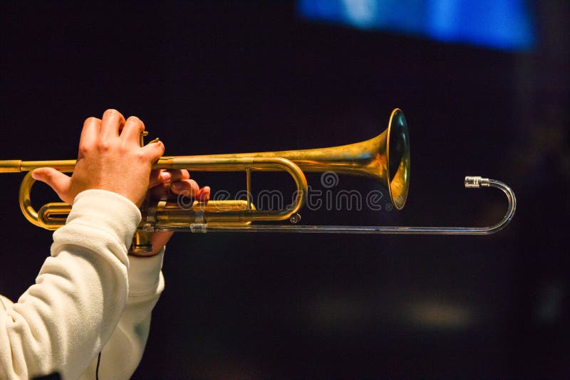 Man playing trumpet stock photo. Image of trumpet, closeup - 48050464