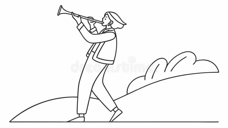 Man Playing Trumpet, Music, Performance and Artistic Expression Vector ...