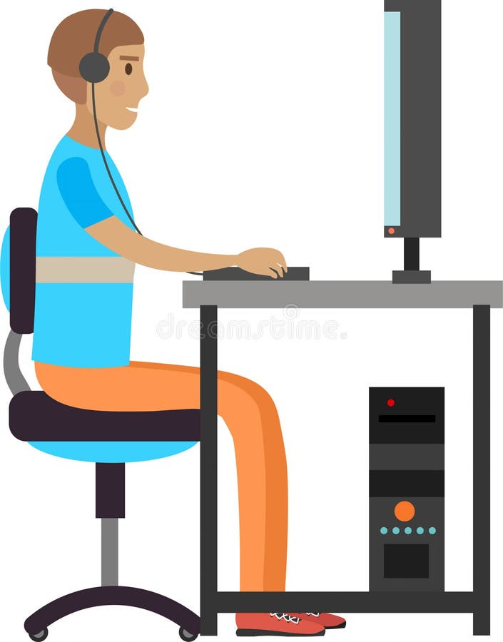 Man Playing Game Computer Stock Illustrations – 2,870 Man Playing Game ...