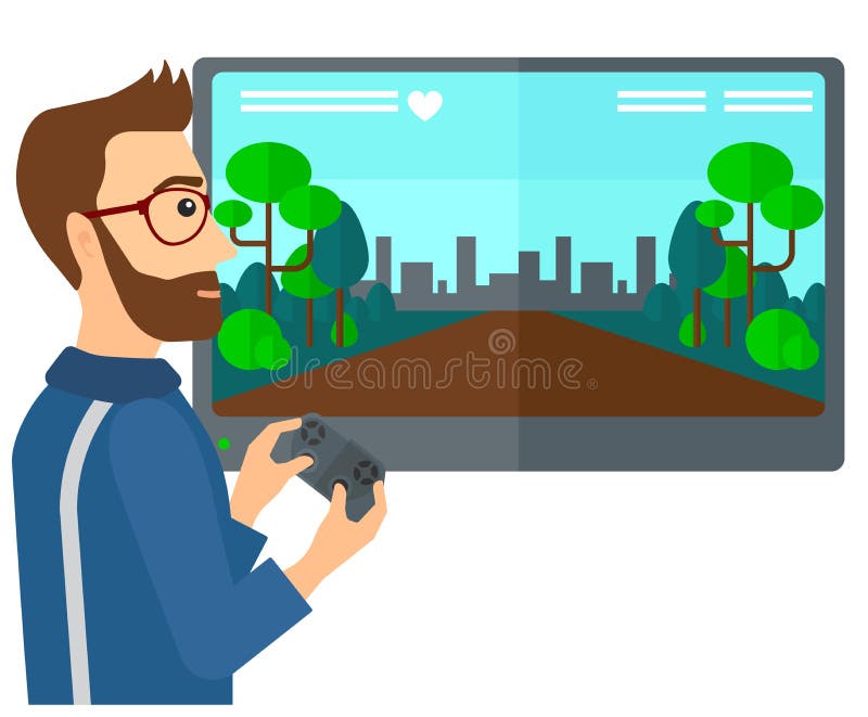 Cartoon Video Player Guy Design Stock Illustrations – 247 Cartoon Video ...