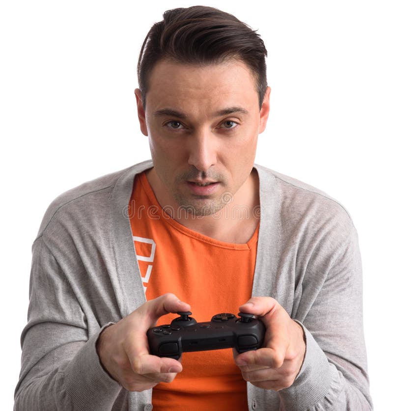 Man playing video game stock photo. Image of electronics - 83639036