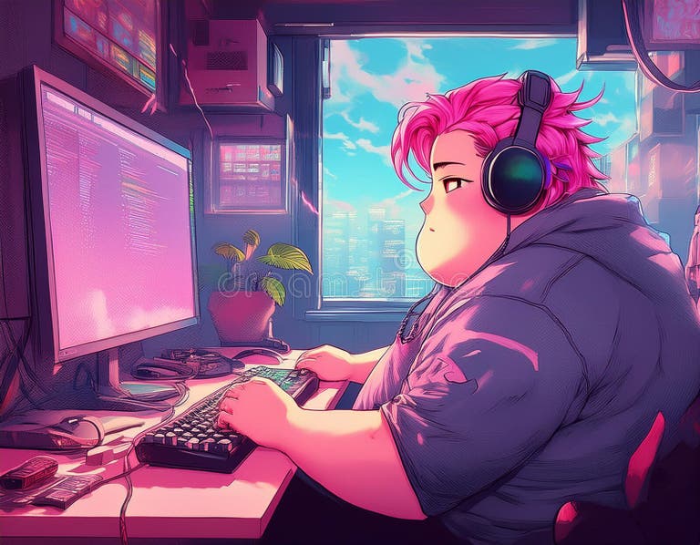 Cartoon Man Playing Computer Games Stock Illustrations – 787 Cartoon ...