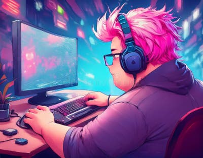 Cartoon Man Playing Computer Games Stock Illustrations – 789 Cartoon ...