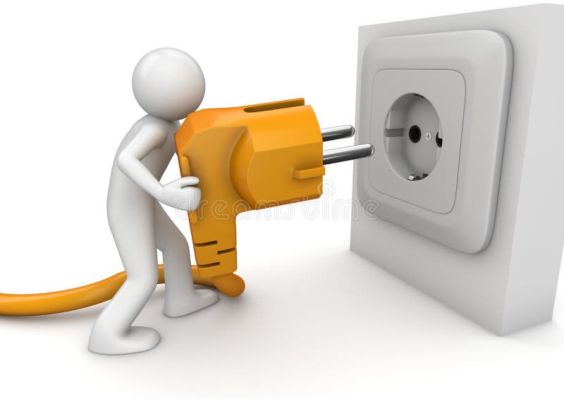 Plugging in stock illustration. Illustration of hold - 44609818