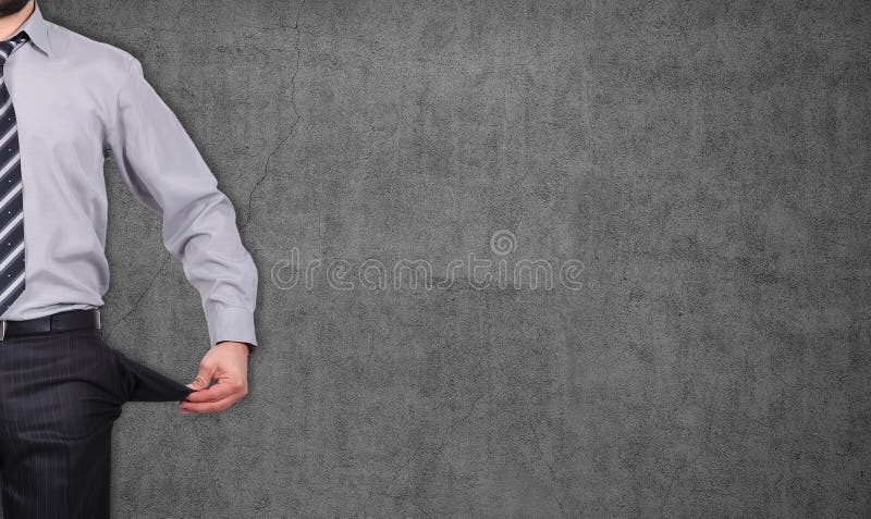 Man with Pockets Turned Inside Out Stock Photo - Image of crisis ...