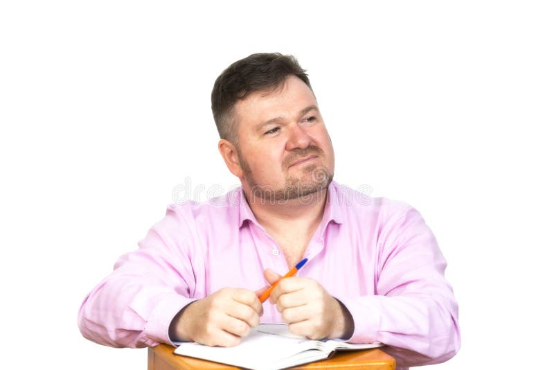 A Man Poet Writes Poetry. Isolated Background Stock Image - Image of ...