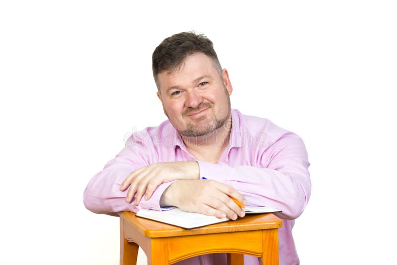 A Man Poet Writes Poetry. Isolated Background Stock Image - Image of ...