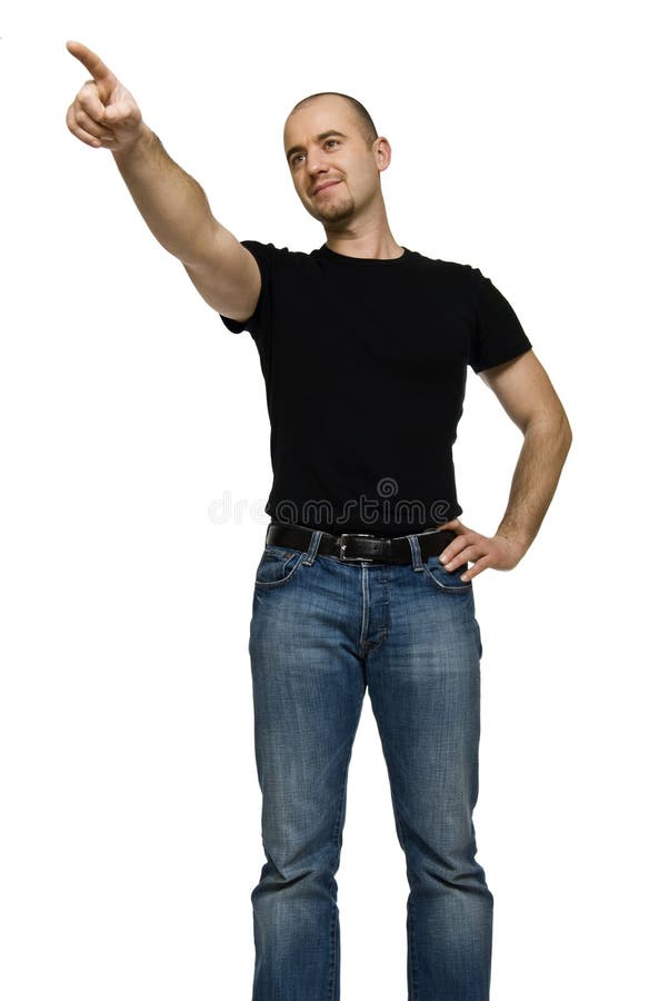 Man point gesture stock photo. Image of confident, finger - 12833180