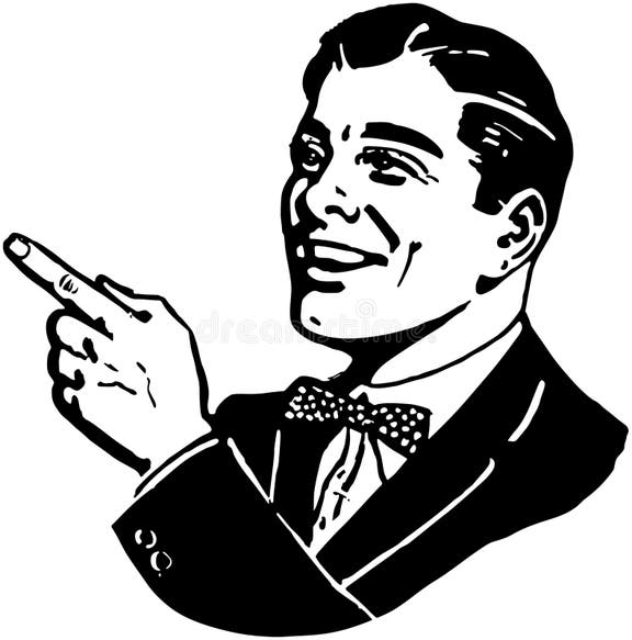 Retro Clip Art Man Pointing Stock Illustrations – 3,588 Retro Clip Art ...