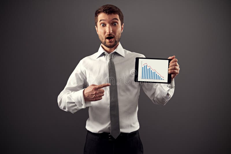 Man Pointing at Business Graph Stock Image - Image of finance, business ...