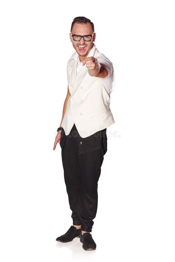 Expressive Dude Man Pointing at Camera Stock Image - Image of index ...