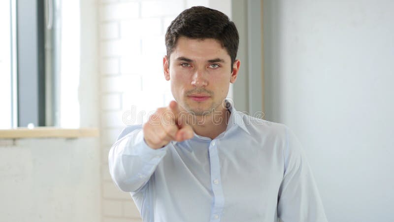 Man Pointing at Camera in Office, Indoor Stock Photo - Image of suit ...