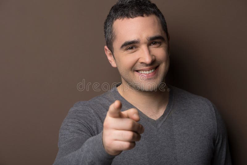 Man pointing. stock photo. Image of expression, hand - 32809666