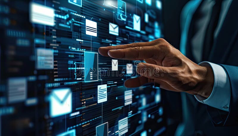 A Man is Pointing at a Computer Screen with a Lot of Buttons by AI ...