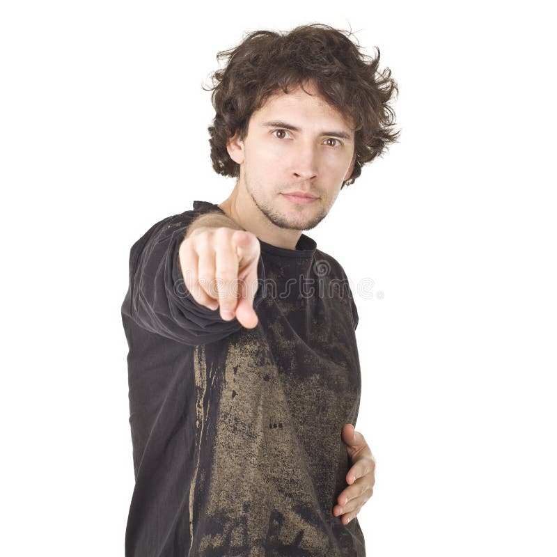 Man Pointing by Finger at Cameraman Stock Image - Image of pointing ...