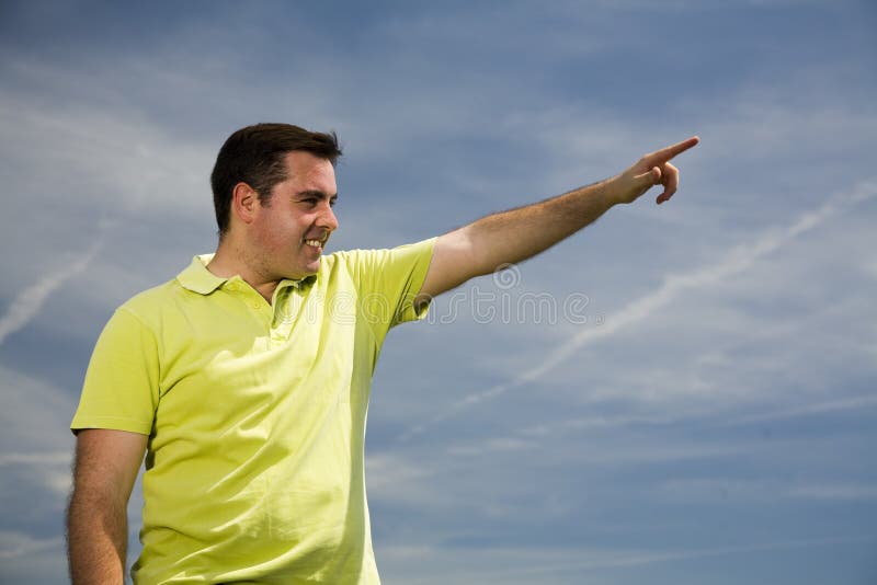 Man pointing forward stock photo. Image of plan, point - 5146342