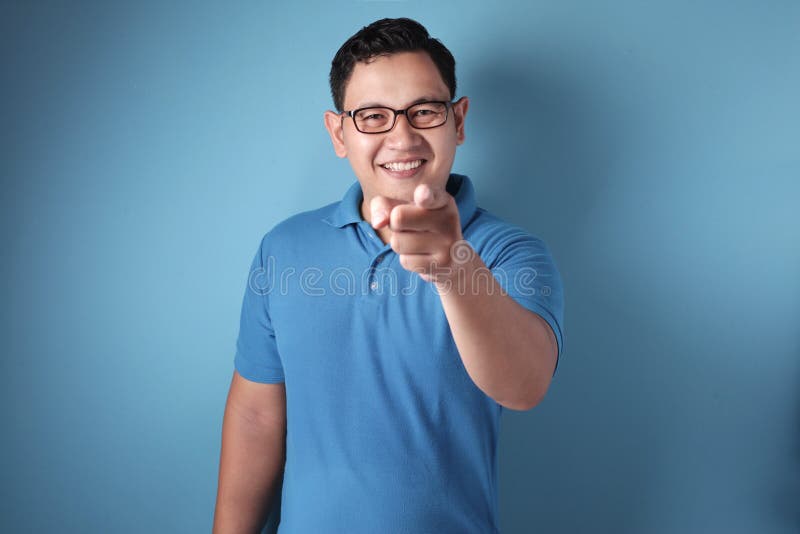 Man Pointing Forward, Looking at Camera Stock Image - Image of joking ...