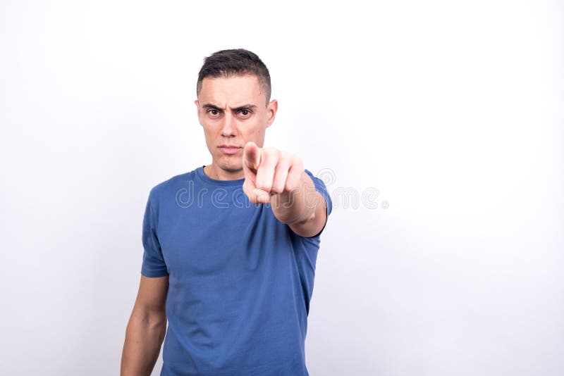 Man Pointing in Front with Index Finger Stock Image - Image of single ...