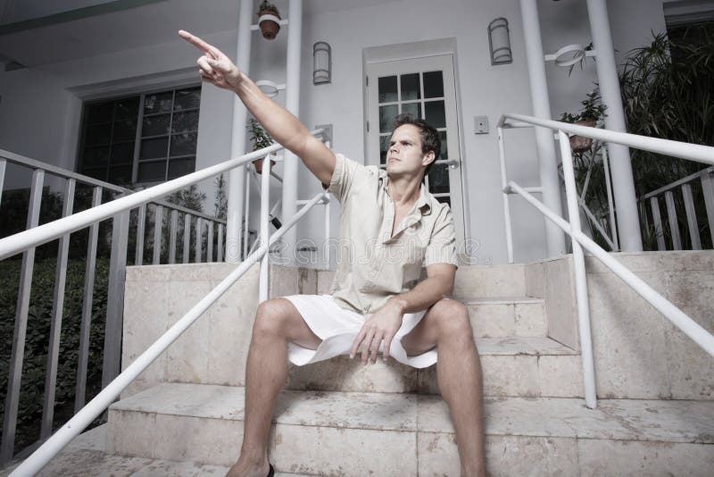 Man pointing his finger stock photo. Image of waiting - 13079866