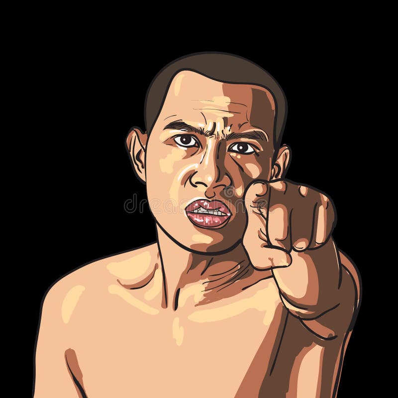 Man Pointing His Finger with Angry Face Stock Vector - Illustration of ...