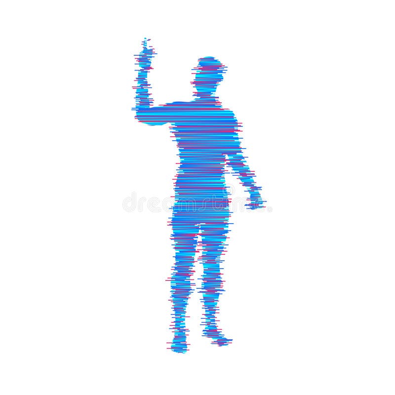 Man Pointing His Finger. 3d Model of Man Stock Illustration ...