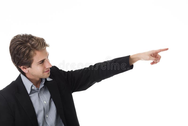 Little Boy Pointing Direction Stock Image - Image of single, reflection ...