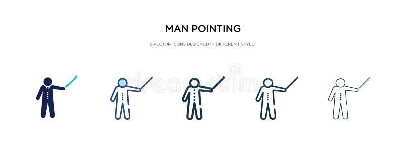 Man Pointing Icon in Different Style Vector Illustration. Two Colored ...